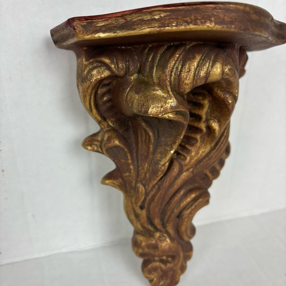 Vintage | Wall Decor | Vintage Gold Wall Shelfsconcescroll ...